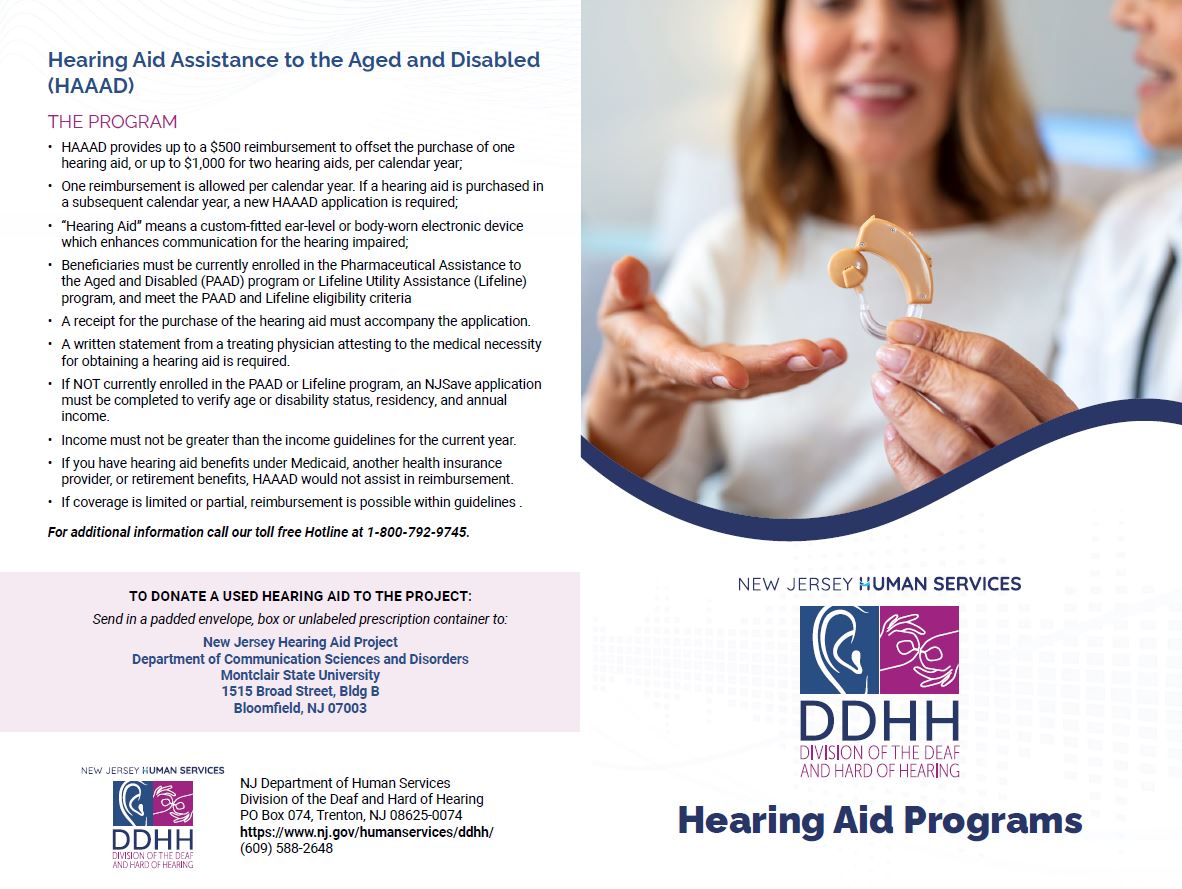 Division of the Deaf and Hard of Hearing | New Jersey Hearing Aid Programs