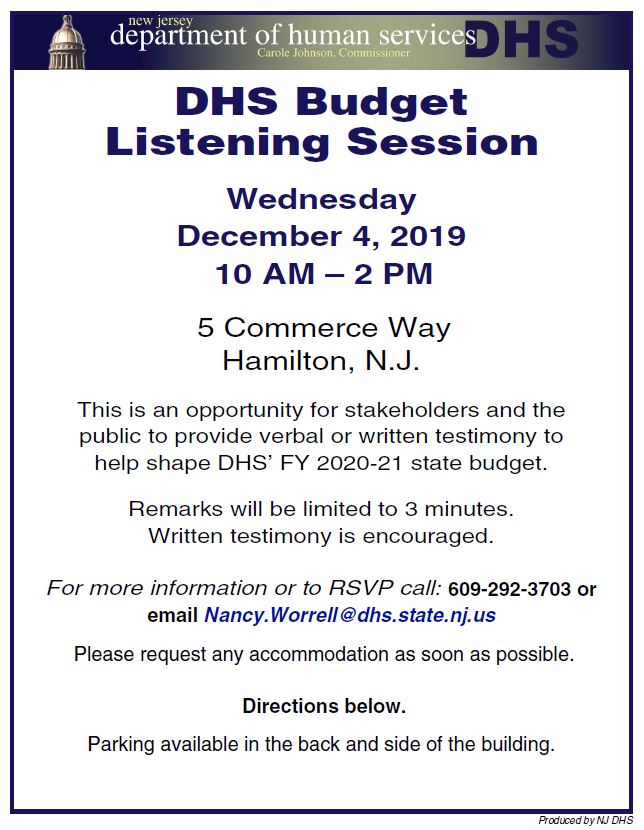 Department of Human Services | DHS Budget Listening Session Information