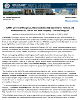 Department of the Treasury - ANCHOR – Affordable NJ Communities for ...